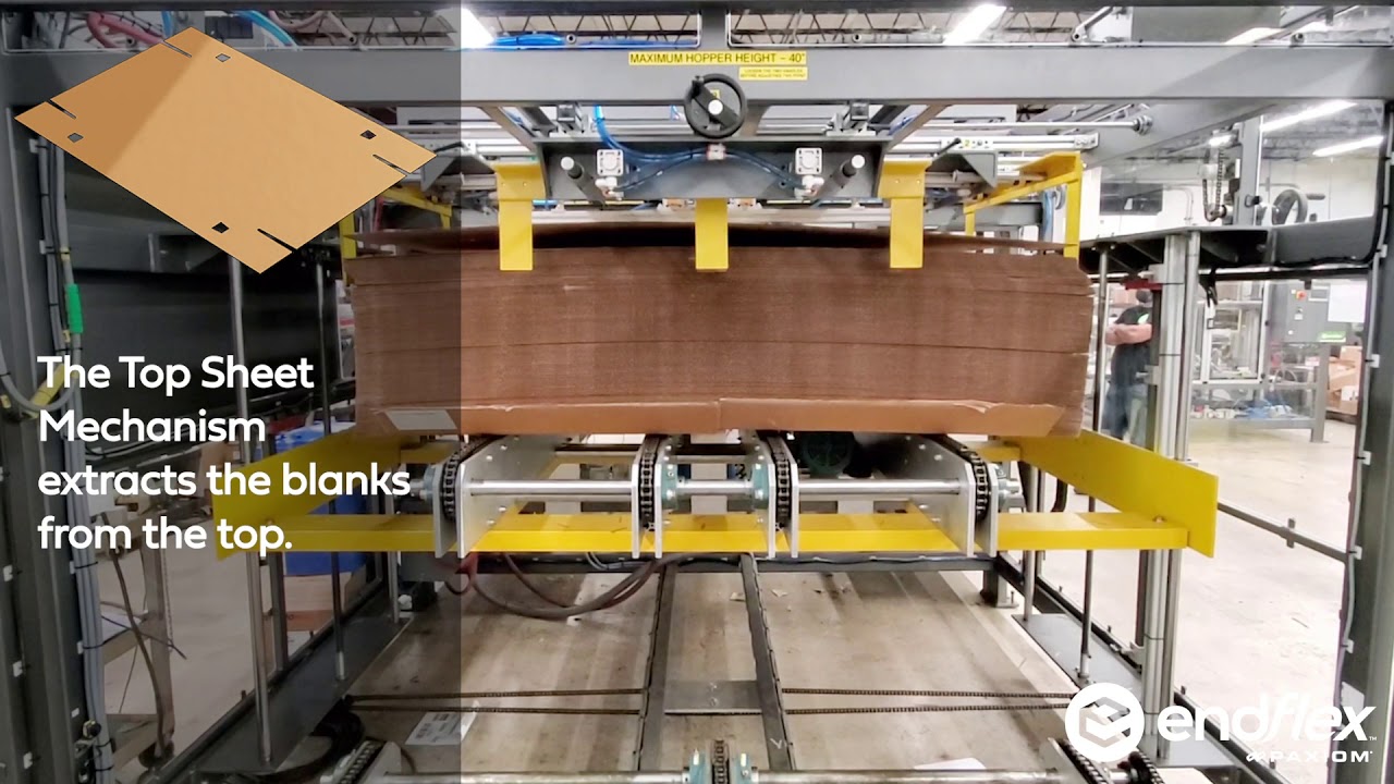 Tray former with glue for extra large stackable corner post trays - YouTube