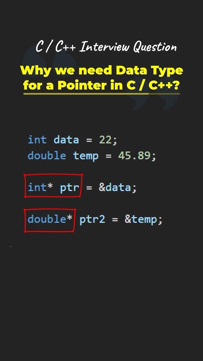 Why do we need Data Type in pointer declarations in C/C++ ? - YouTube