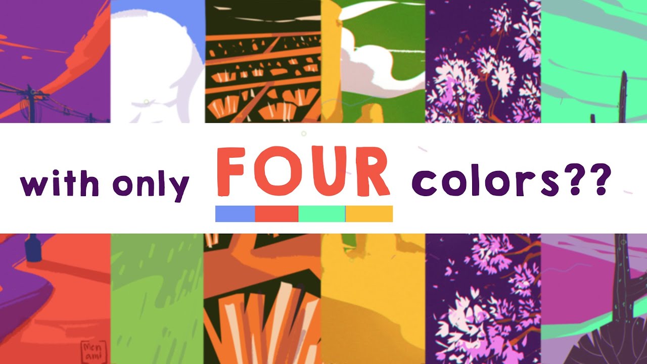 Random Color Challenge| Six Easy Digital Painting Ideas (beginner ...