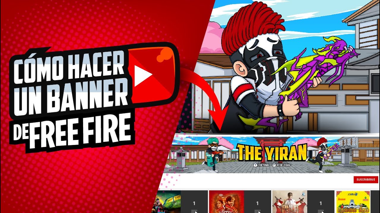 Como hacer un BANNER de FREE FIRE para YOUTUBE (FÁCIL) - YouTube