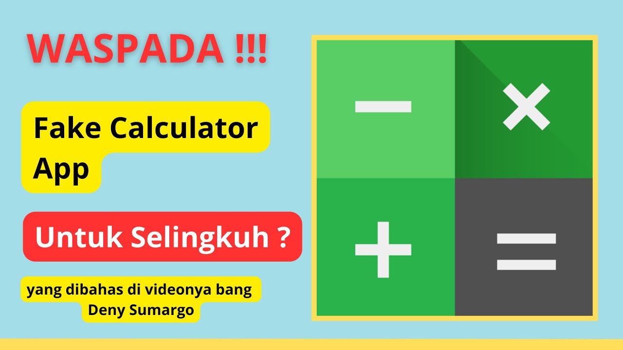 Fake Calculator App | Yang disebut di Videonya Denny Sumargo - YouTube