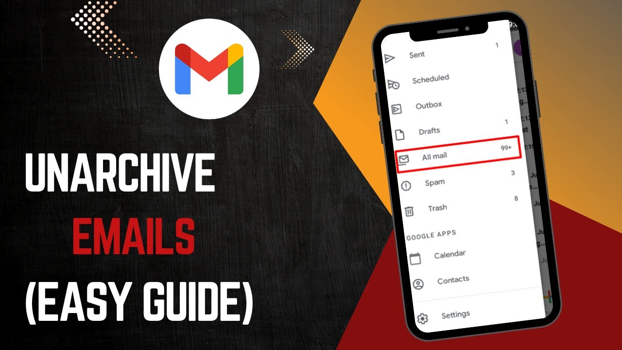 How To Unarchive Archived Emails In Gmail On Android - YouTube