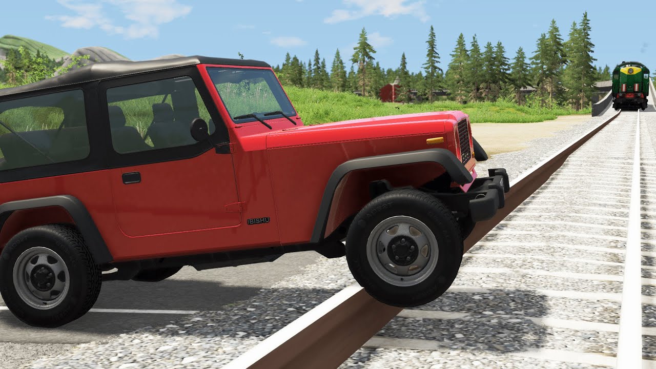 Cars vs Rail – BeamNG.Drive - YouTube