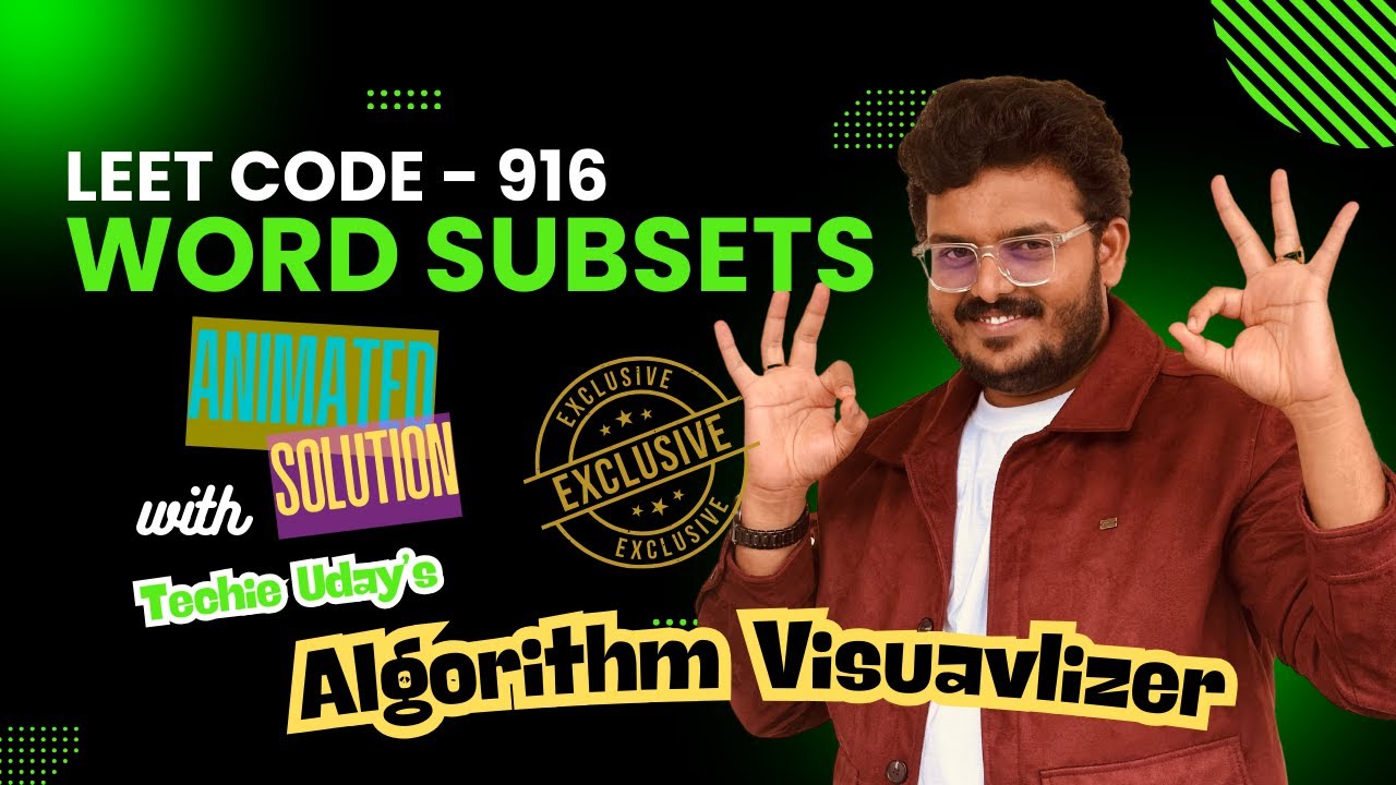 Leetcode 916: Words Subsets | Animated Step-by-Step Solution - YouTube