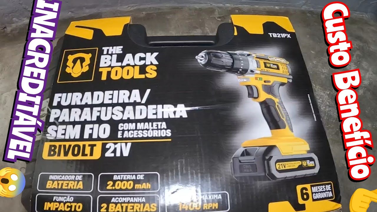 FURADEIRA E PARAFUSADEIRA THE BLACK TOOLS - YouTube