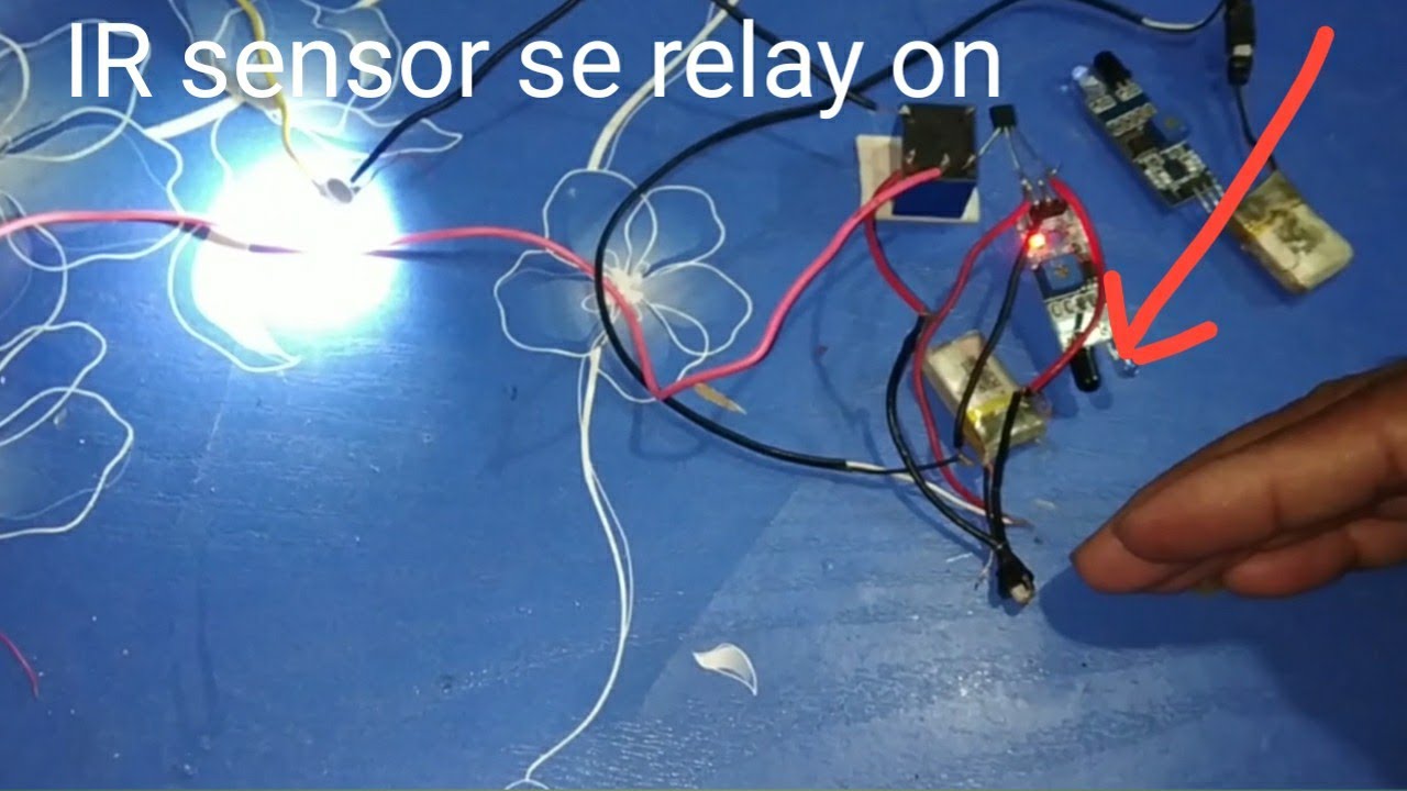 how to make IR sensor se relay on - YouTube