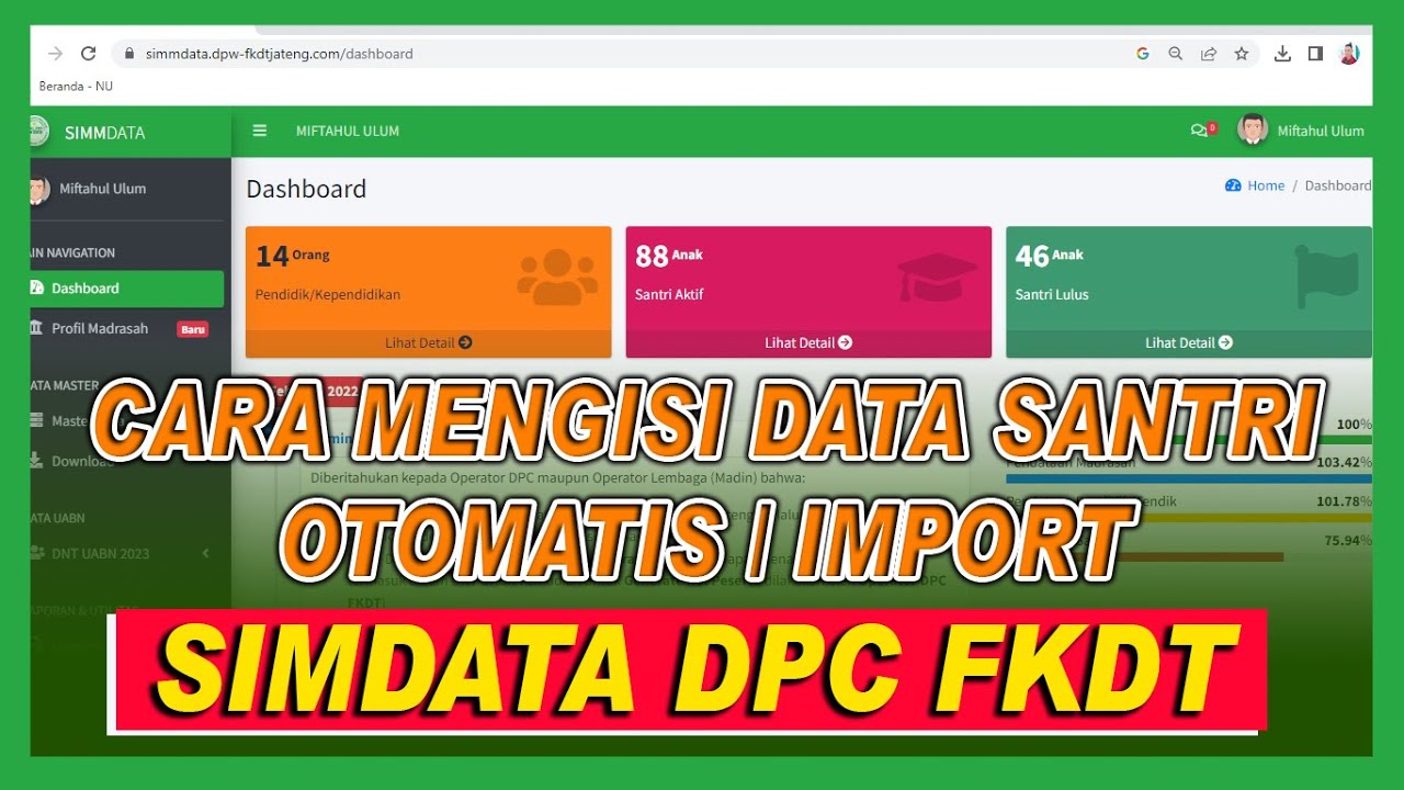 CARA MENGISI DATA SANTRI OTOMATIS / Import SIMDATA 2023 - YouTube