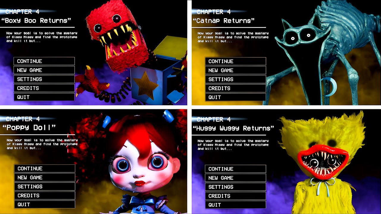 Poppy Playtime Chapter 4 - All Main Menu Comparison (mob entertainment ...