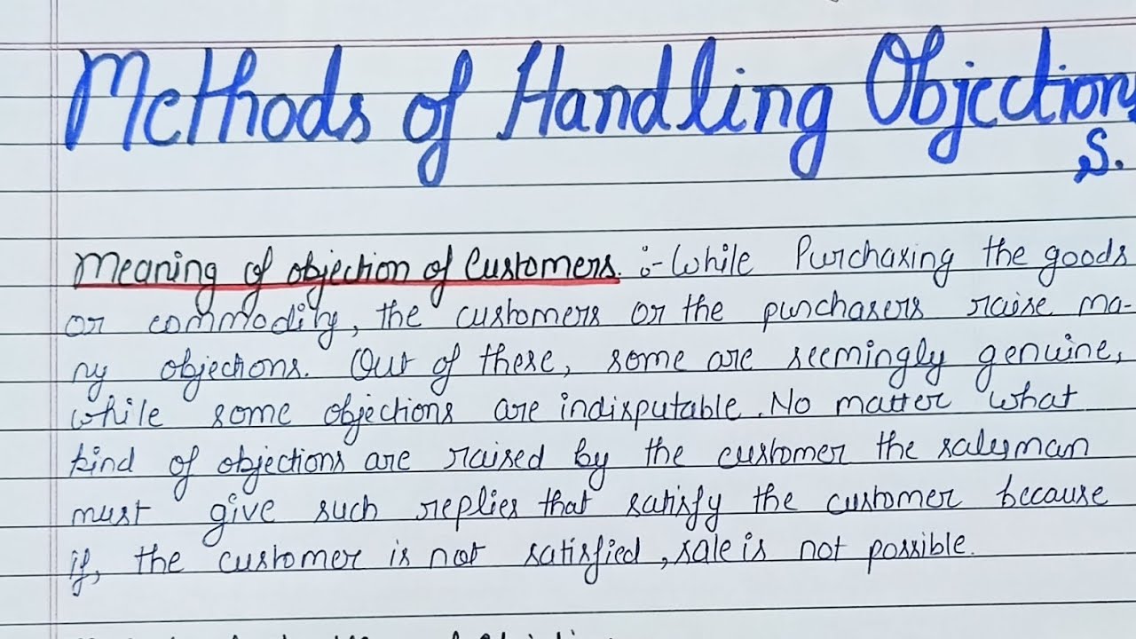 Methods of Handling Objections - YouTube