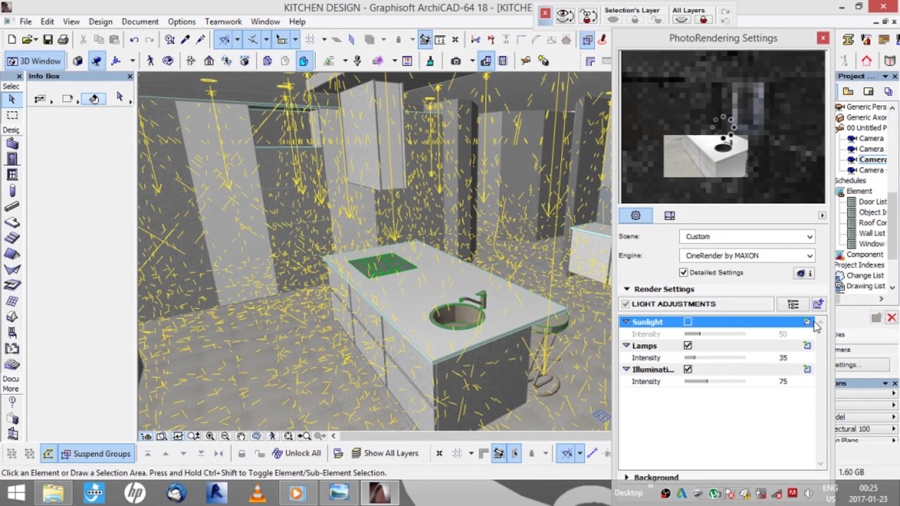 ArchiCAD to Artlantis Morden Kitchen Design - YouTube