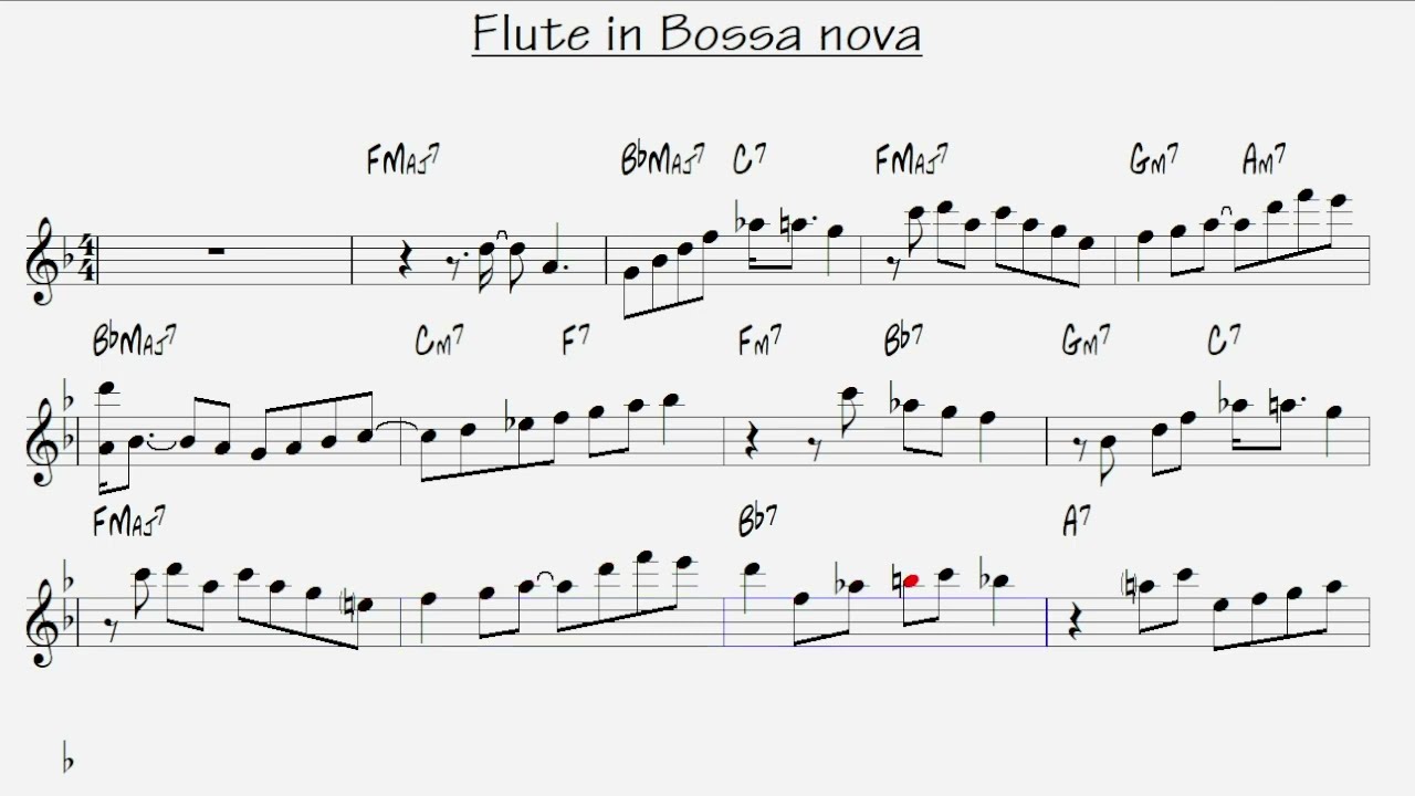 "Flute in Bossa nova" - Flute - Bossa nova - Sight reading exercises ...