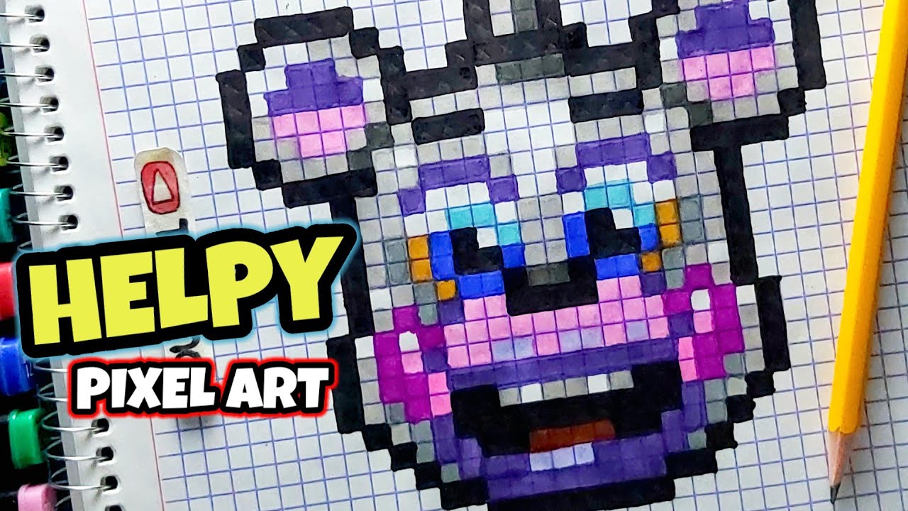 Como dibujar a helpy de FNAF (Pixelart) Tutorial paso a paso facil ...