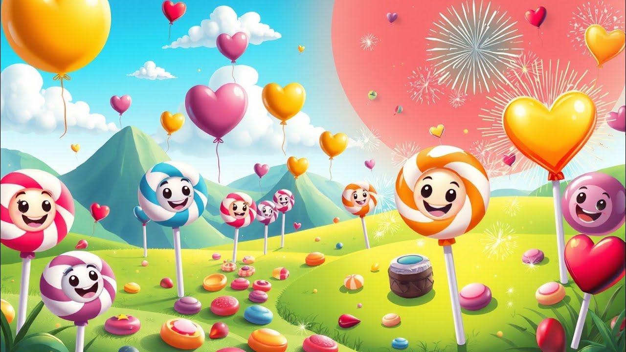 LOLLIPOP PARADE 🍭 | KIDS COLOURFUL CANDY SONG IN ENGLISH | KIDS CARTOON ...
