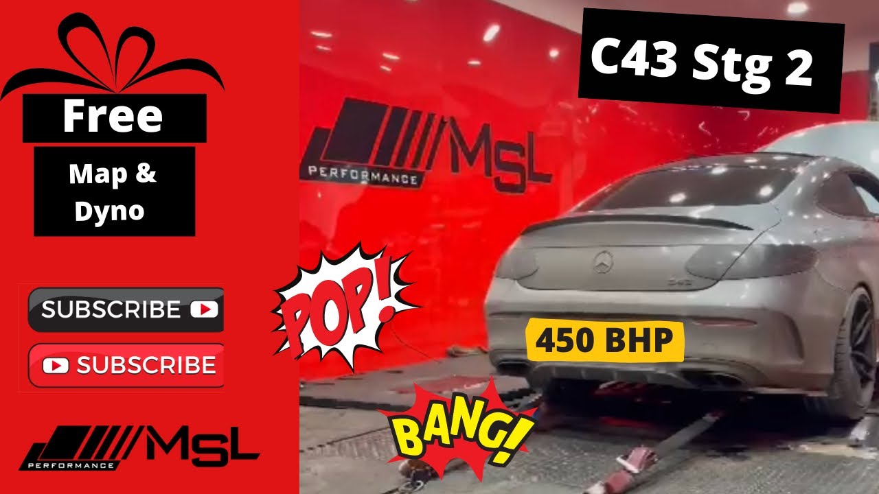 MSL Performance stage 2 Mercedes C43 450 BHP with pops & bangs 💥 - YouTube