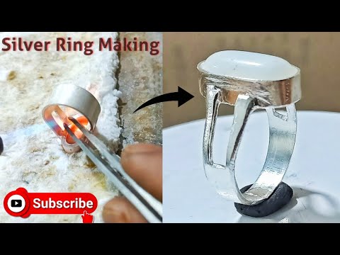 How To Make a Silver Ring Making With Stone. Beautiful Silver Ring ...