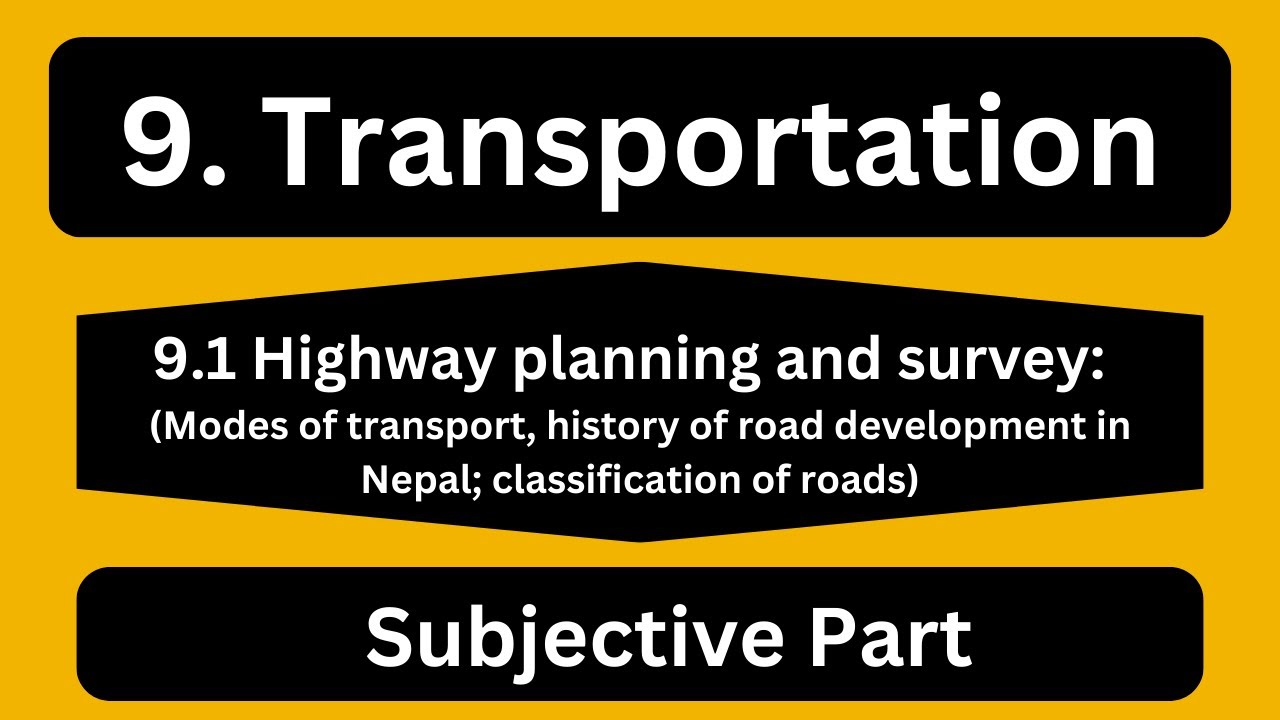 9.1 Highway planning and survey:Classification of roads - YouTube