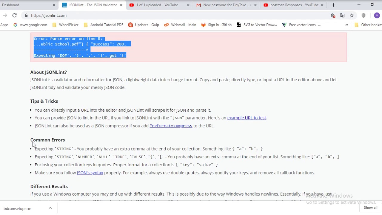Postman Error Response API's - YouTube