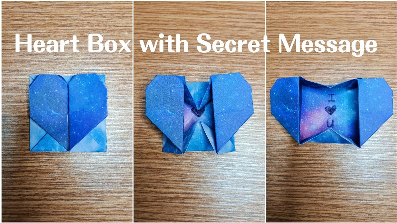 EASY Origami Heart Box with Secret Message | DIY Envelope with message ...