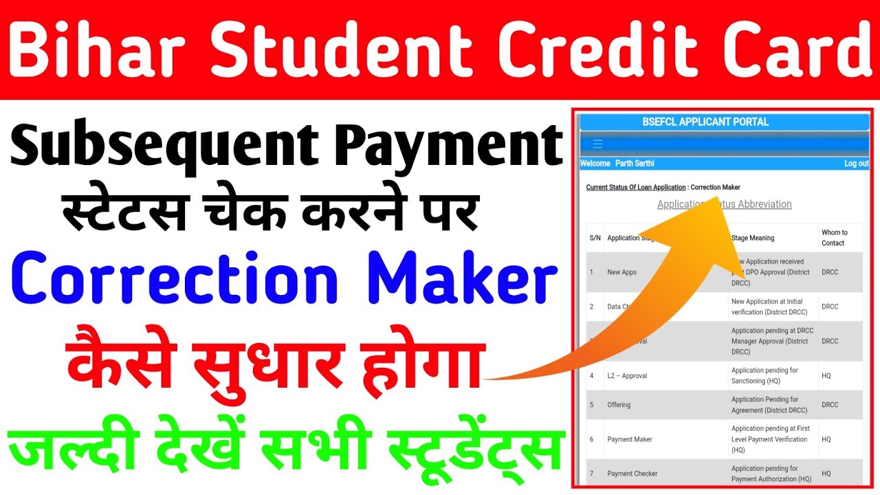 Subsequent Payment status Correction Maker/bsccy Correction Maker ...