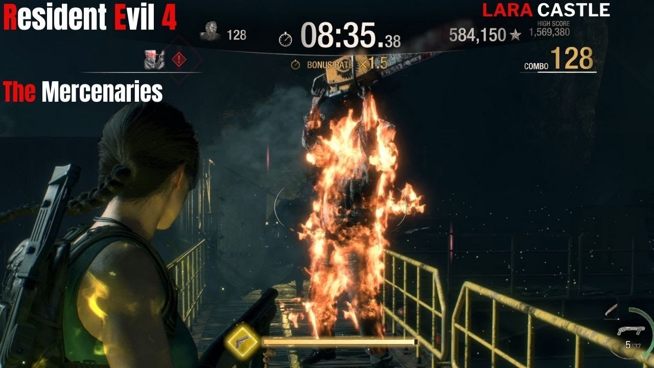 Resident Evil 4 Remake The Mercenaries Lara Docks 1,804,750 - YouTube