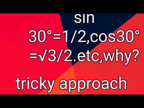 To show that sin30°=1/2,cos30°=√3/2,tan30°=1/√3,..etc.the easy way to show that why sin30°=1/2 ...