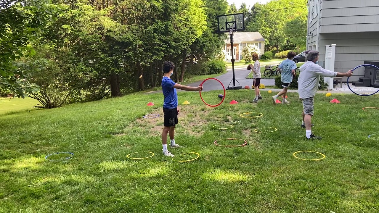 Covid Curriculum Football Hula Hoop Target Practice - YouTube