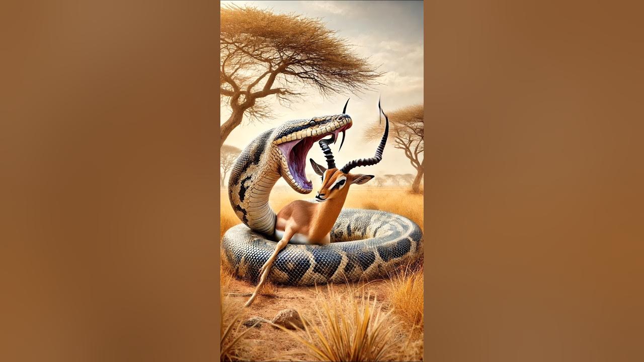 Python Tried to Swallow A Impala's Horns #pythonattack #predatorvsprey ...