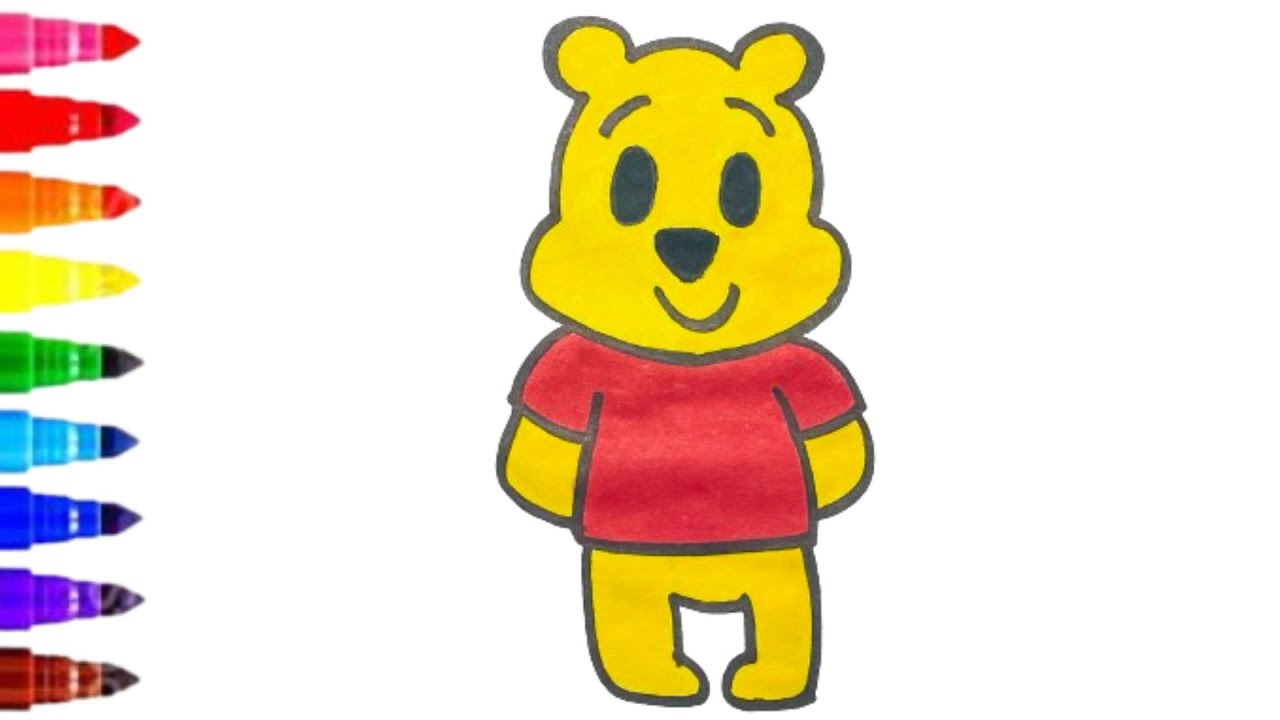 How To Draw Pooh | Cute And Easy Pooh Drawing Step By Step - YouTube
