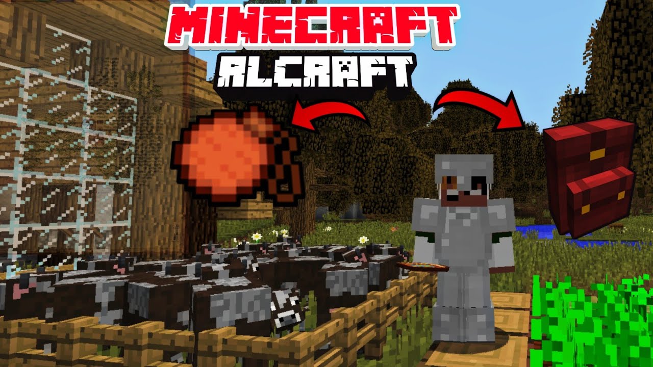 "I crafted a leather canteen and backpack." RLCraft survival series ...