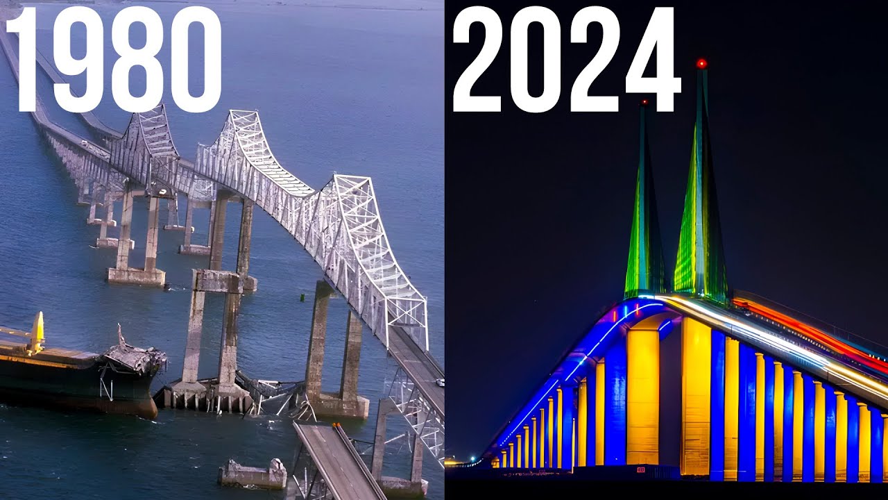 Sunshine Skyway Bridge in Tampa Bay | 4K Walking and Driving Tour - YouTube