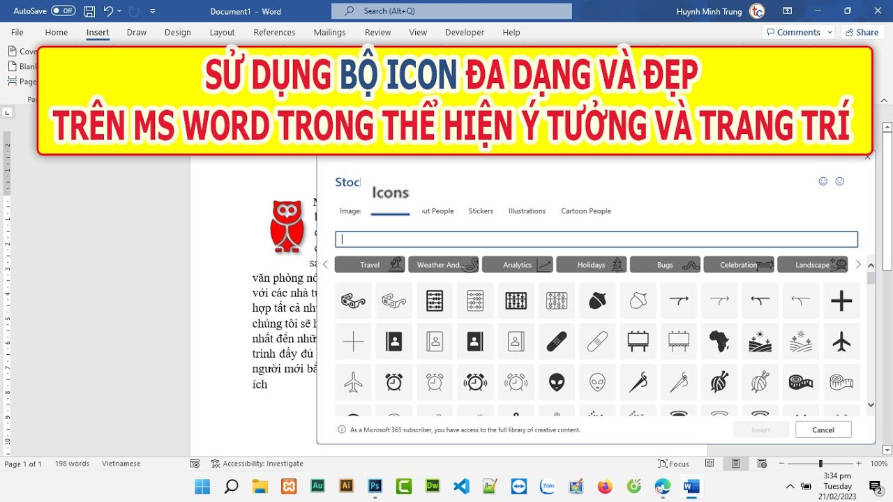 Sử dụng bộ ICON trên MS Word Đa dạng hình minh họa - YouTube