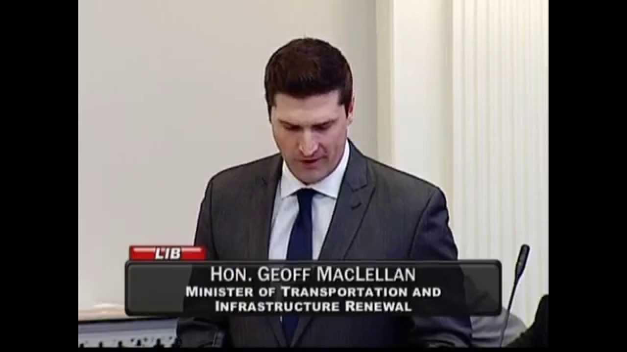 Minister Geoff MacLellan reads Nova Star Ferry resolution - YouTube