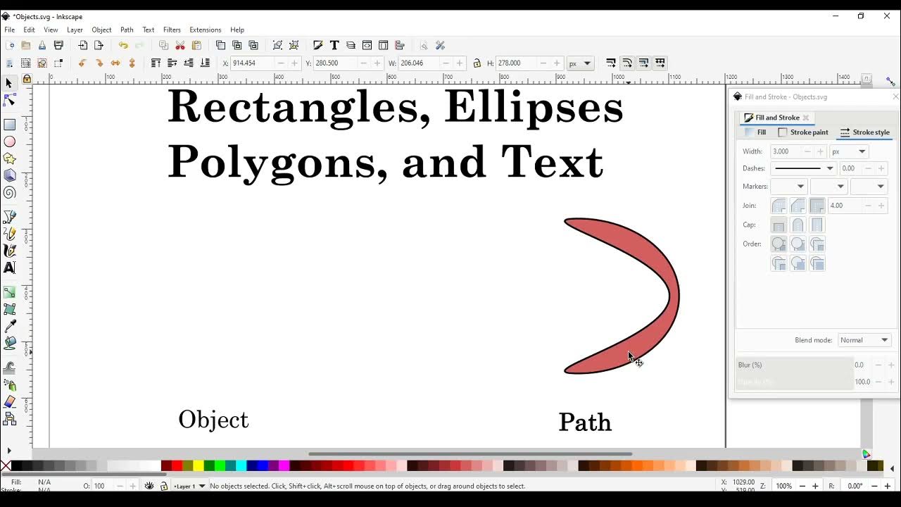 Inkscape Tutorial Part 3: Objects - YouTube