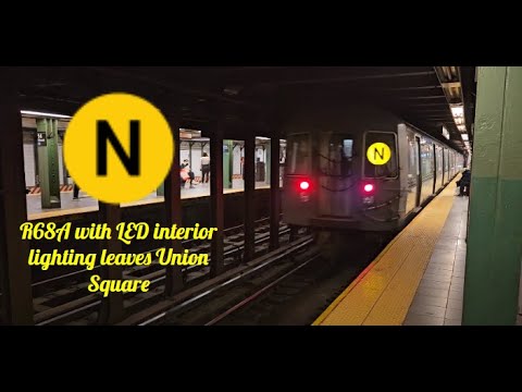 Coney Island bound R68A (N) train with LED interior lighting on back ...