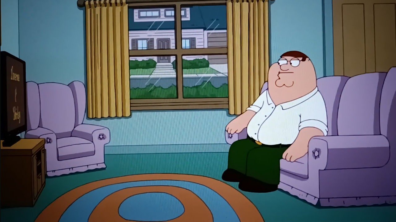 Peter Griffin Kicking And Breaking His Television, But It Causes A ...