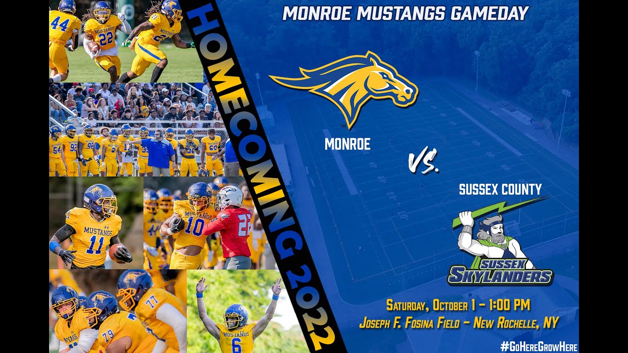 Monroe Mustangs Football vs. Sussex County (HOMECOMING) - YouTube