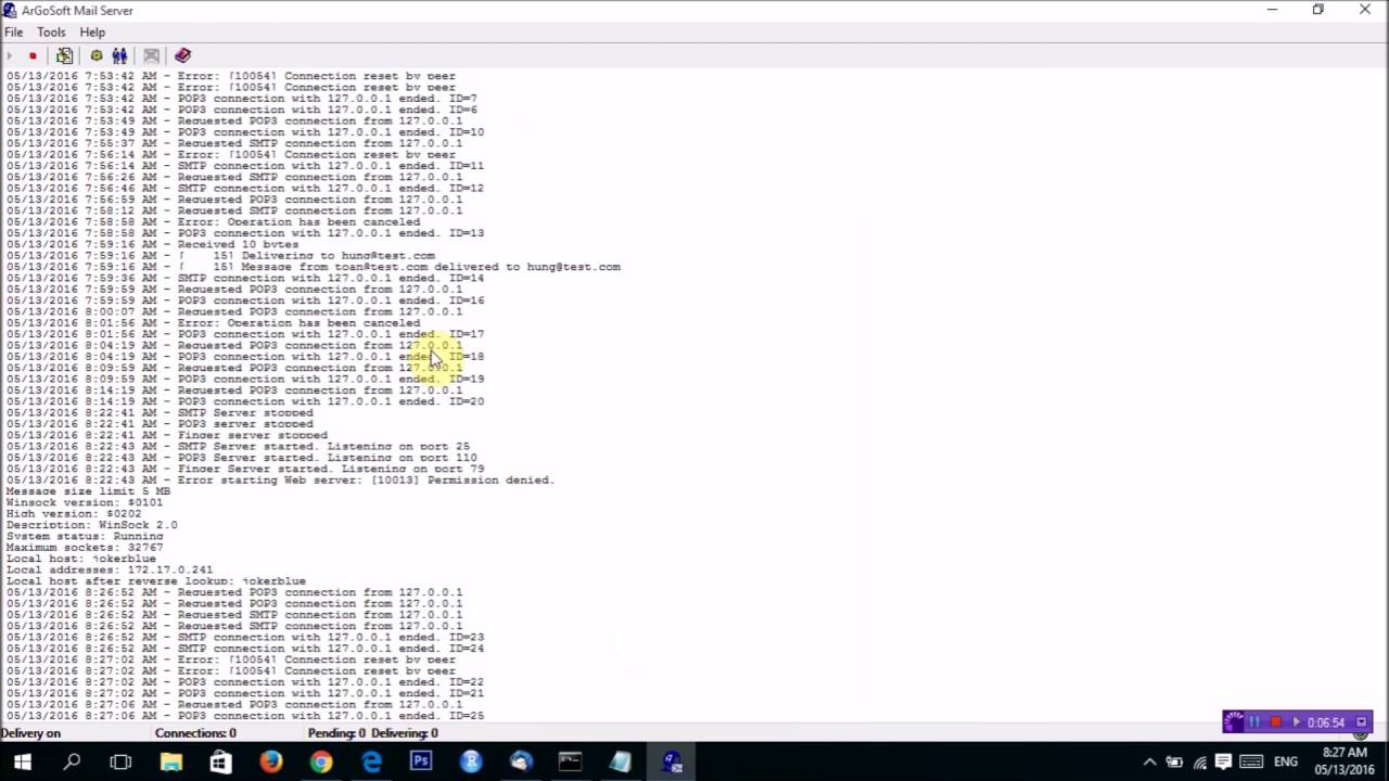 Hướng dẫn dùng ArGoSoft Mail Server , Mozilla Thunderbird - YouTube