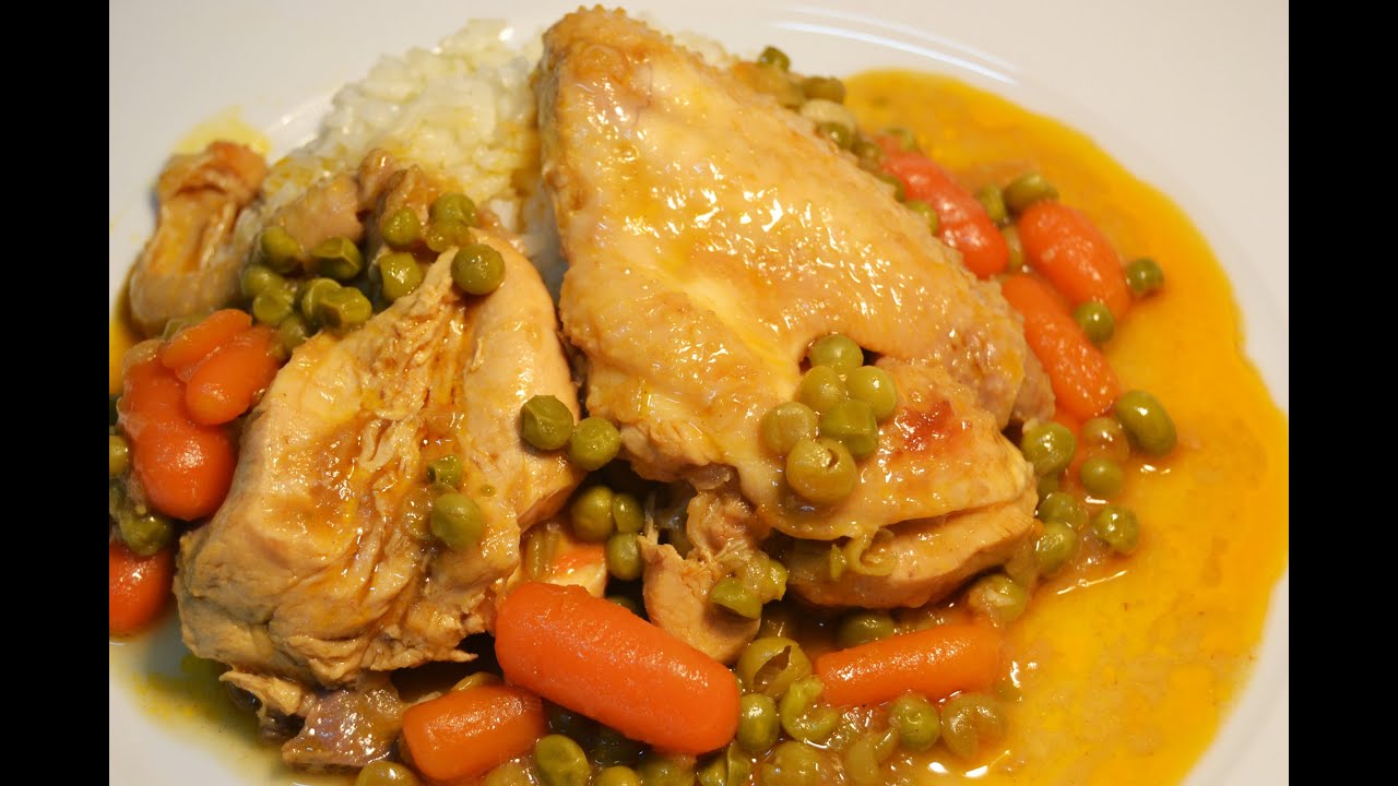 Receita de frango estufado com ervilhas by necasdevaladares - YouTube