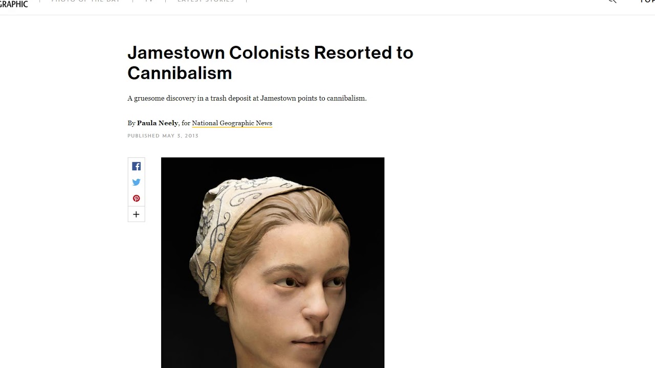 Cannibalism at Jamestown - YouTube