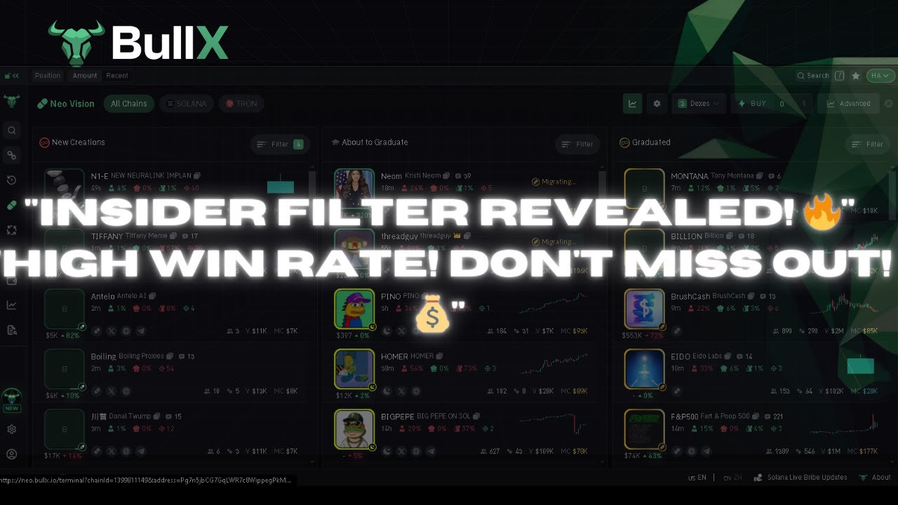 "The ONLY BullX Neo Filter You Need! 🚀For Solana Meme Coin Used by ...