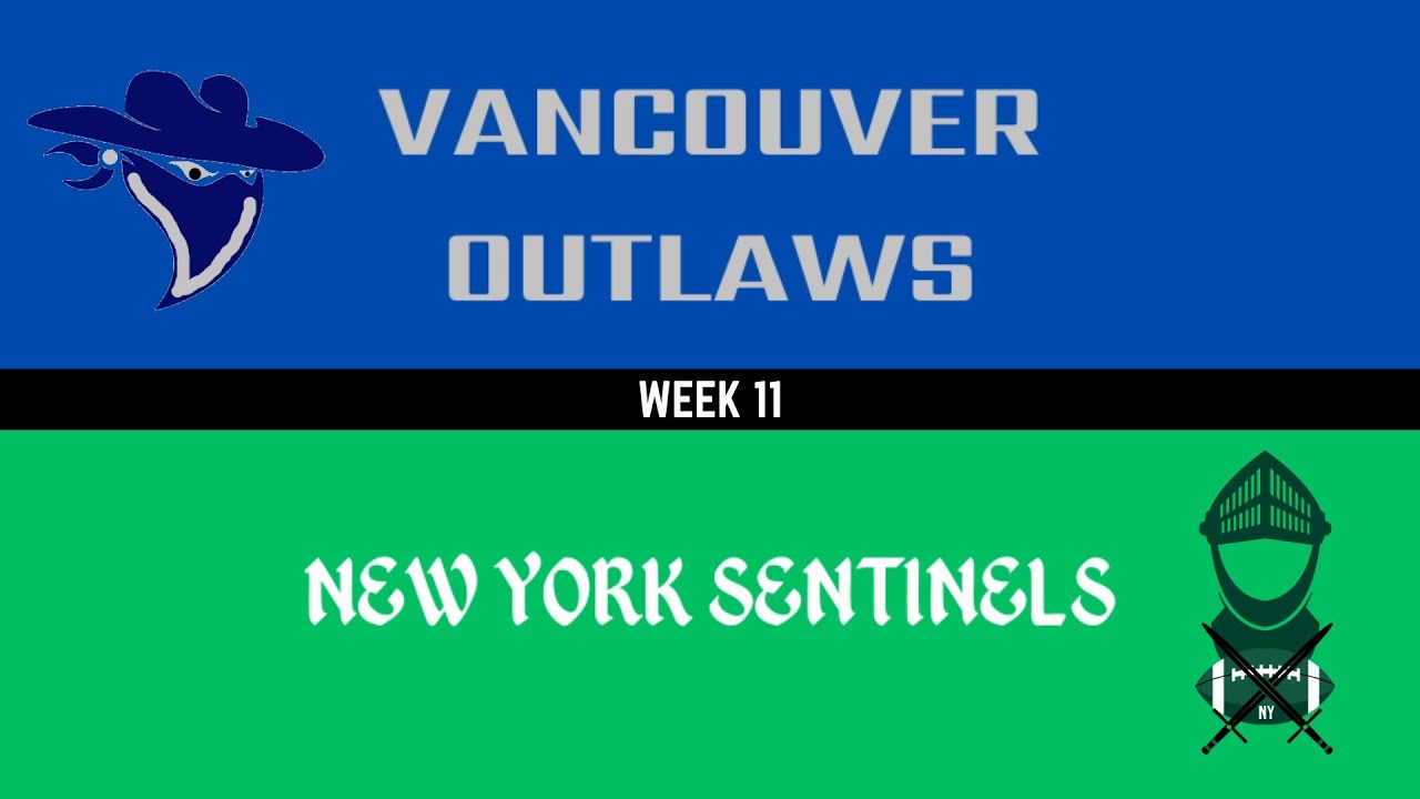 Vancouver Outlaws @ New York Sentinels - Week 11 - UFL 2023 - YouTube