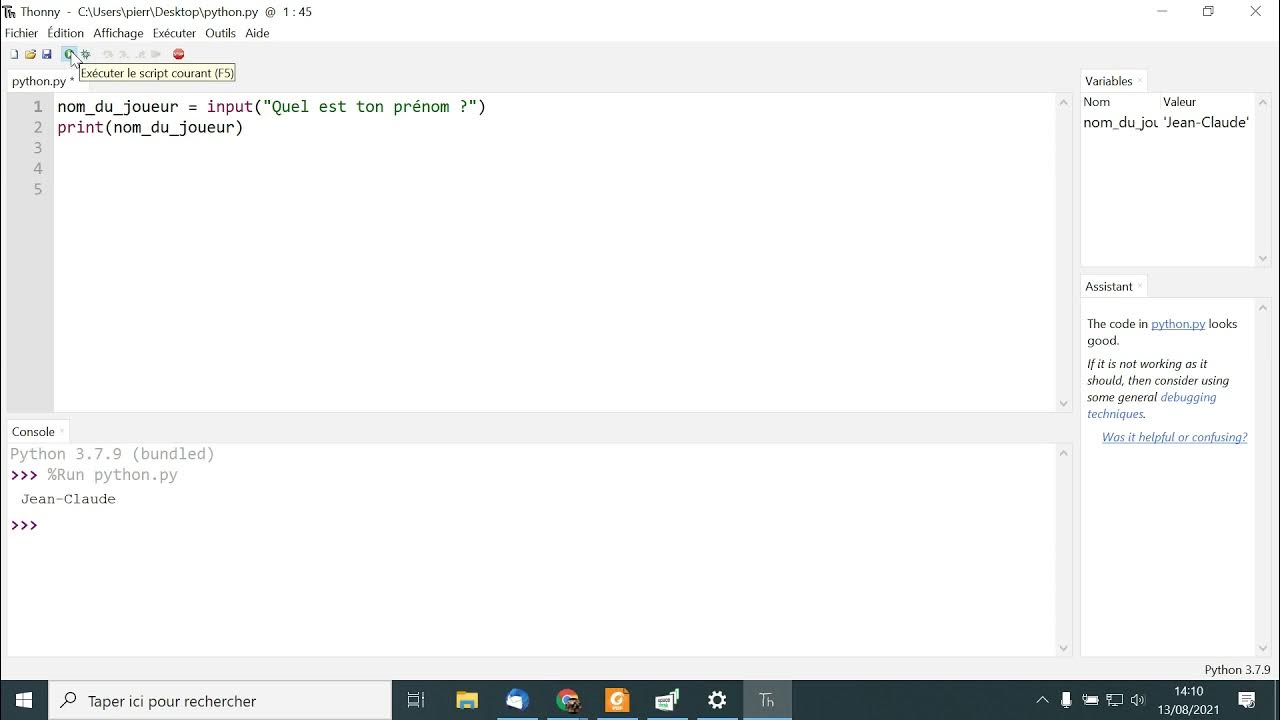👨‍🏫La fonction input en Python - YouTube