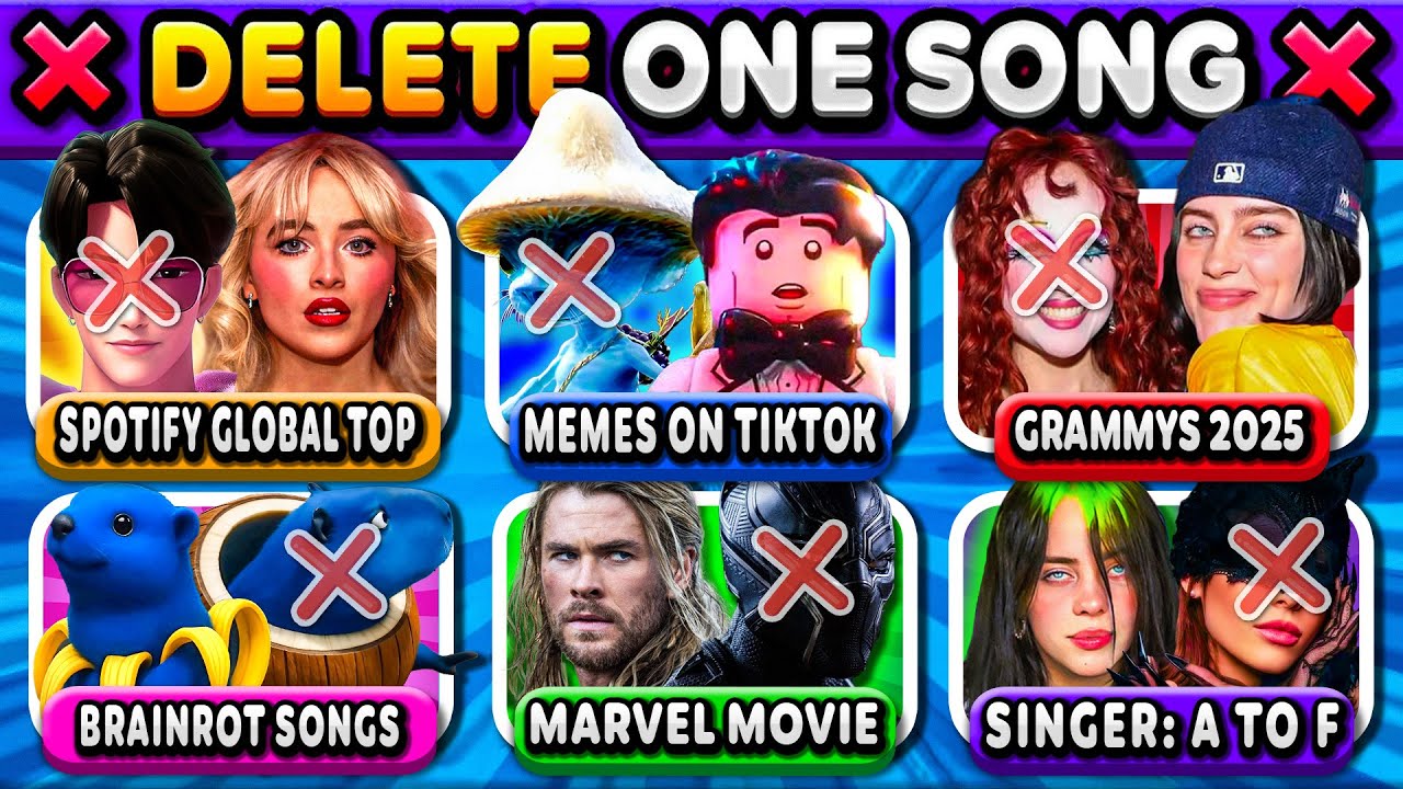 Delete ONE Song per CATEGORY 🎵 6 Songs Challenge! Can You Delete Just ...
