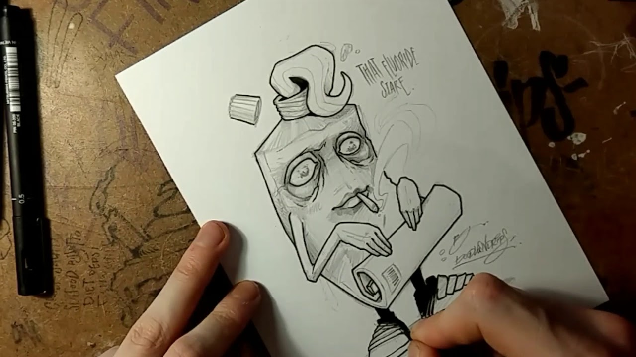 That fluoride stare / time-lapse dodgy blackline illustration - YouTube
