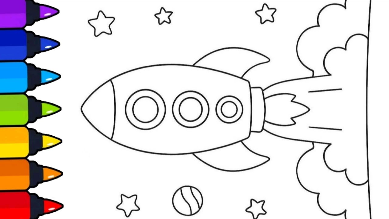 Menggambar dan Mewarnai rocket ll untuk anak-anak ll 2 - YouTube