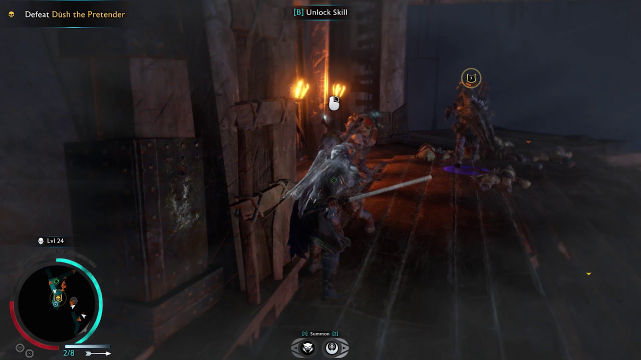 Middle earth shadow of war Elimination of Orc captain Dush - YouTube