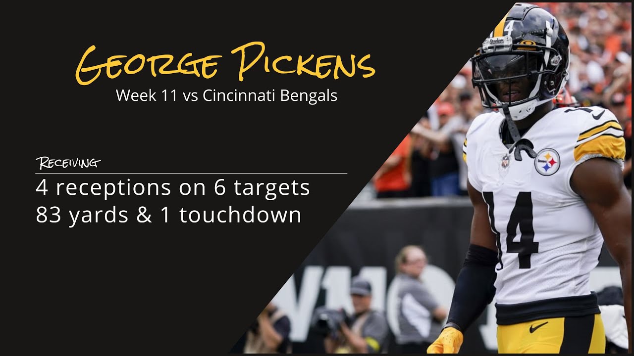 George Pickens WR Pittsburgh Steelers | Every play | 2022 | Week 11 vs ...