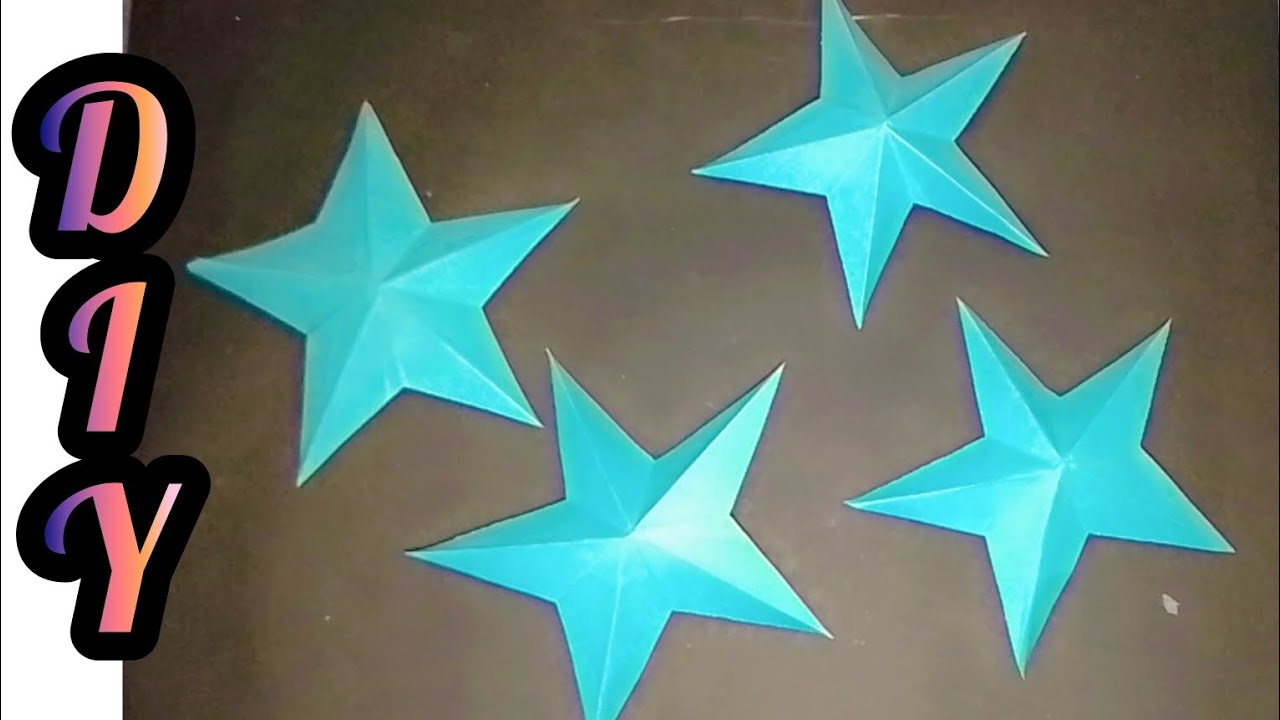 How to cut beautiful 3D Paper Stars - Easy & Simple Paper cutting craft ...