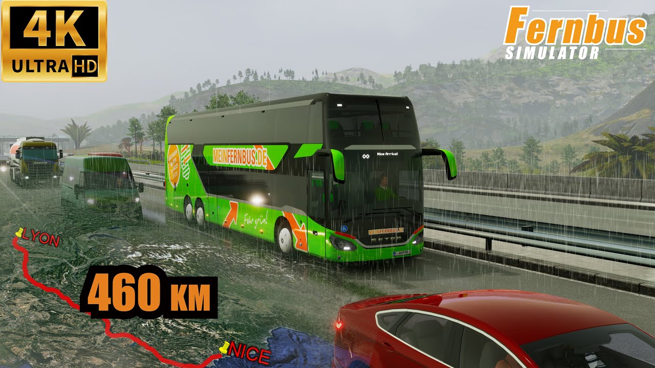 4K UltraHd | Lyon-Nice | Setra TopClass S 531 DT | Fernbus Simulator ...