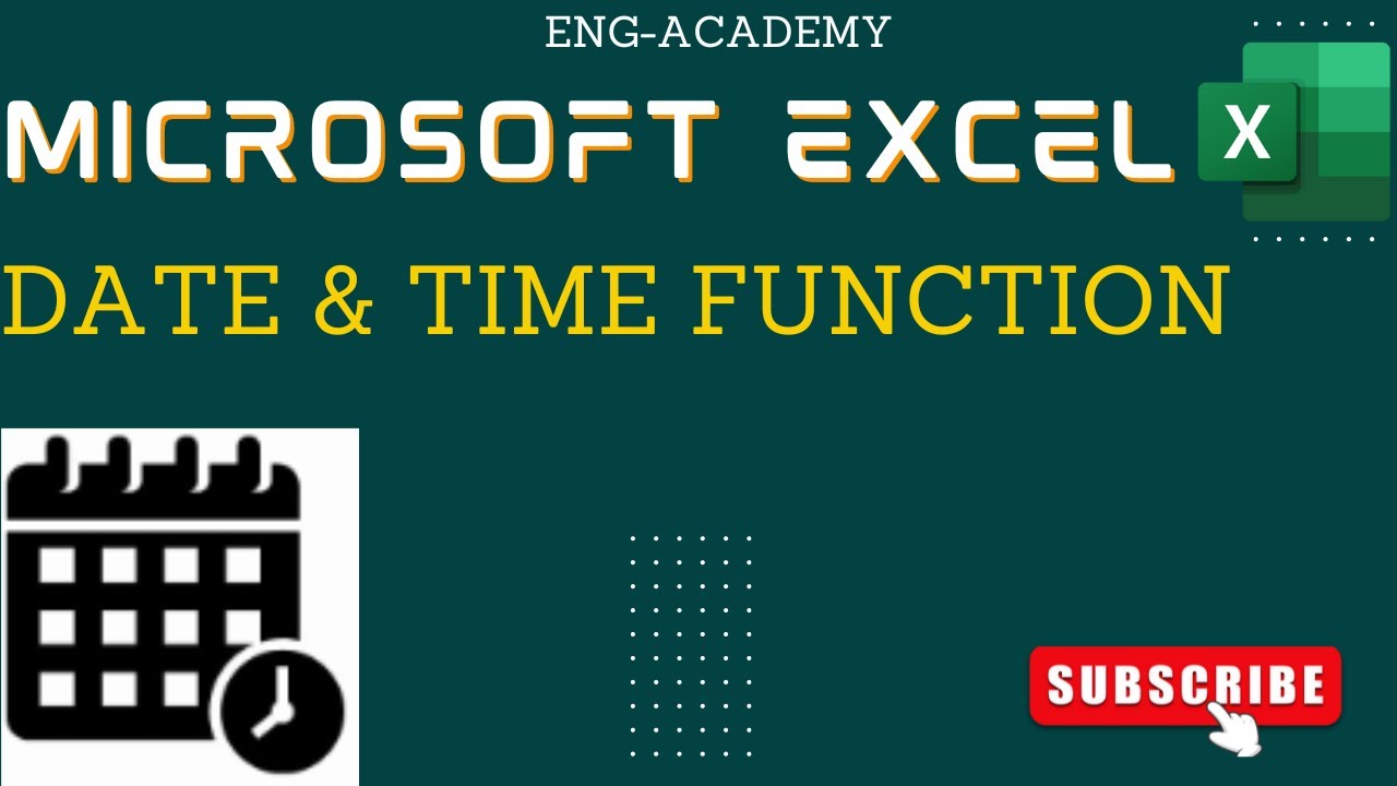 Date And Time Function In Ms Excel Youtube 9942